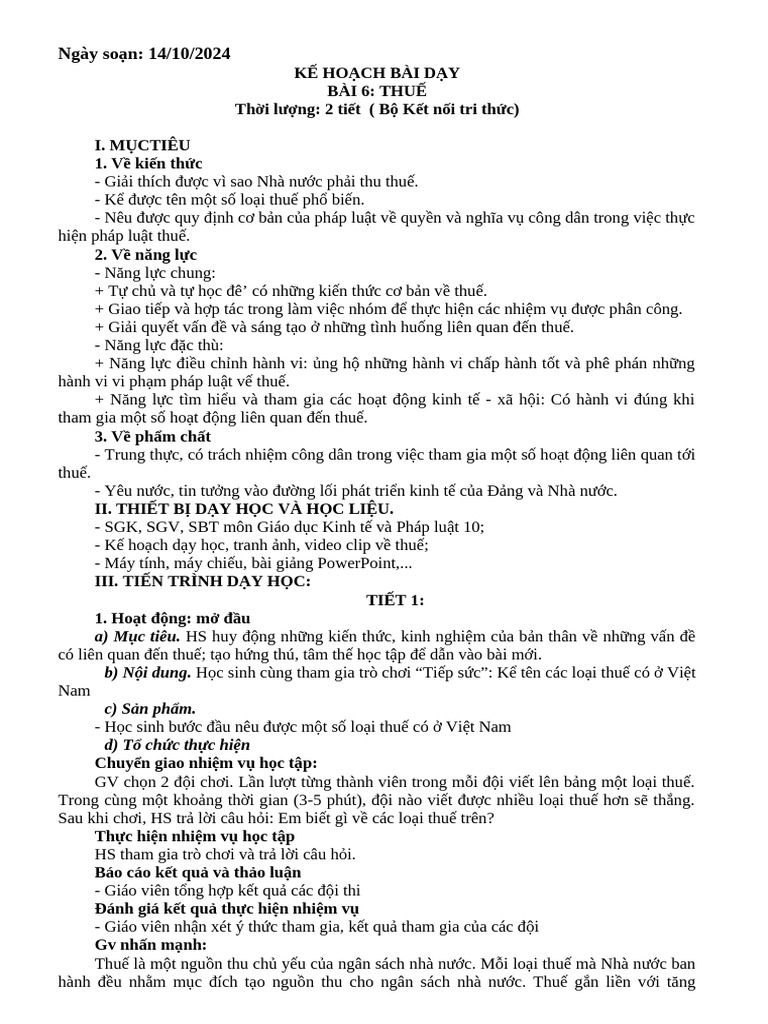 KNTT - Bài 6 - Thuế | PDF