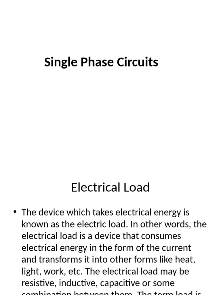 Single Phase Circuits | PDF | Electric Power | Inductance