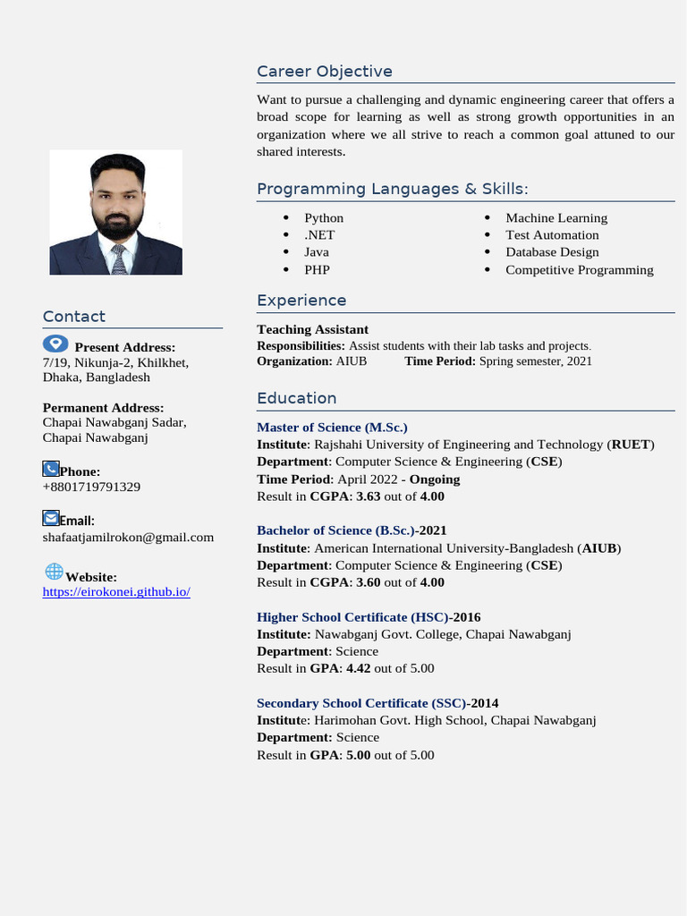 Md. Shafaat Jamil Rokon | PDF | Computing