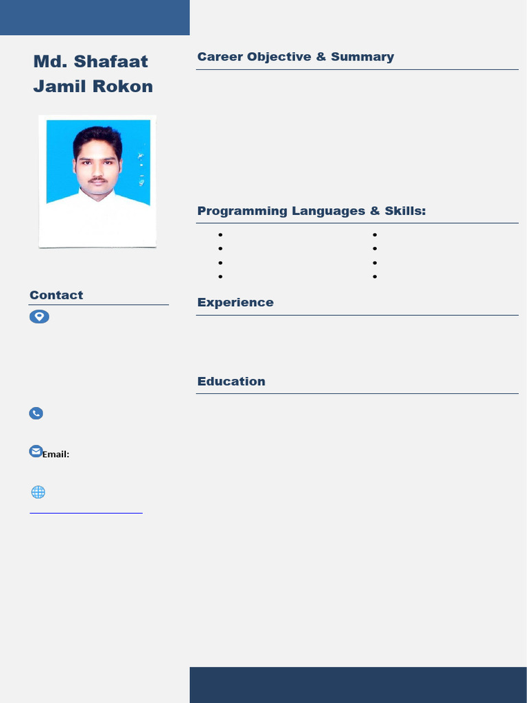 Shafaat Jamil Rokon: CV Overview | PDF | Computing