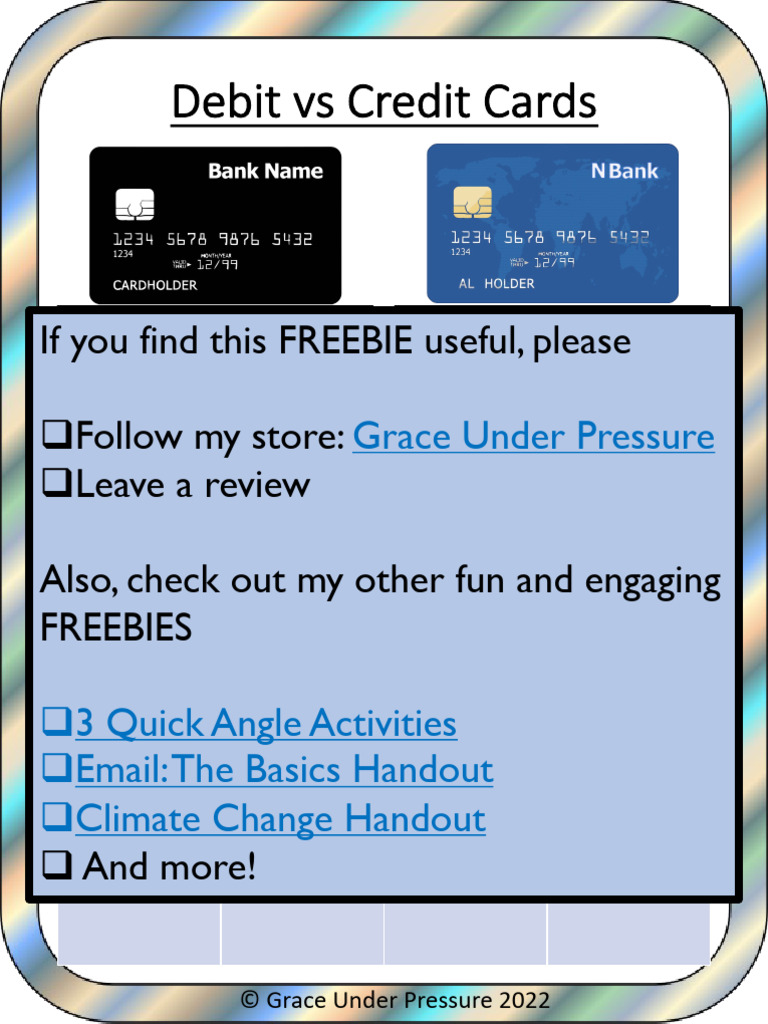 Debit Vs Credit Cards | PDF | Transaction Account | Credit Card