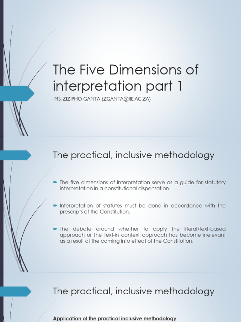 The Five Dimensions of Interpretation Part 1 | PDF | Justice | Crime & Violence