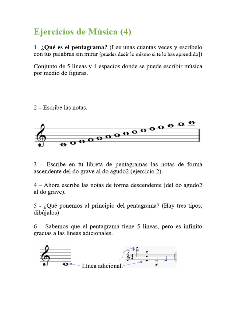 Ejercicios de Música 3-4 | PDF