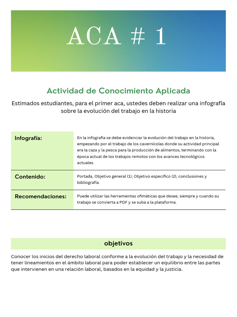 ACA 1 DERECHO LABORAL | PDF