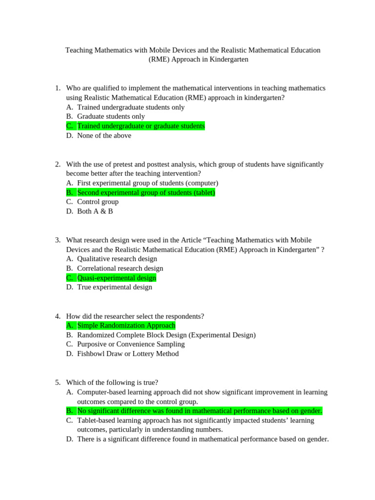Teaching Mathematics With Mobile Devices and The Realistic Mathematical ...