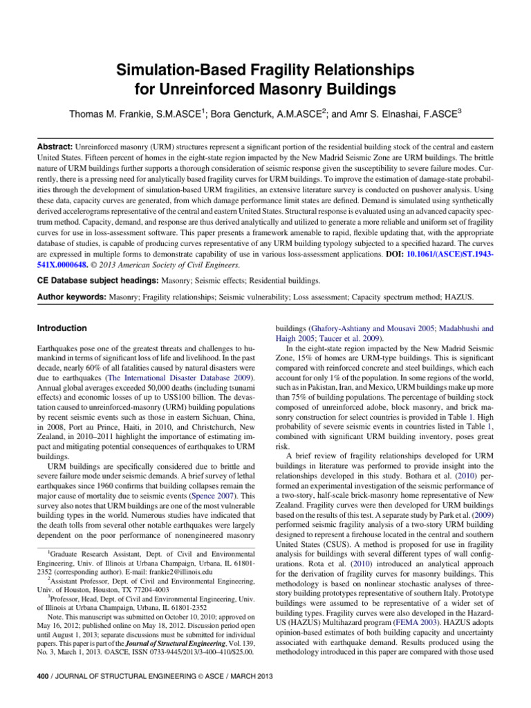 Simulation-Based Fragility Relationships | PDF | Earthquakes | Data Simulation-Based Fragility Relationships | PDF | Earthquakes | Data