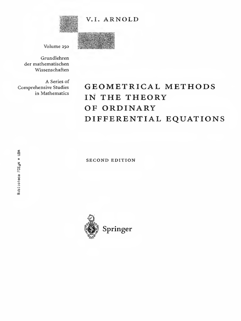 Geometrical Methods in The Theory of ODE | PDF | Equations | Vector Space