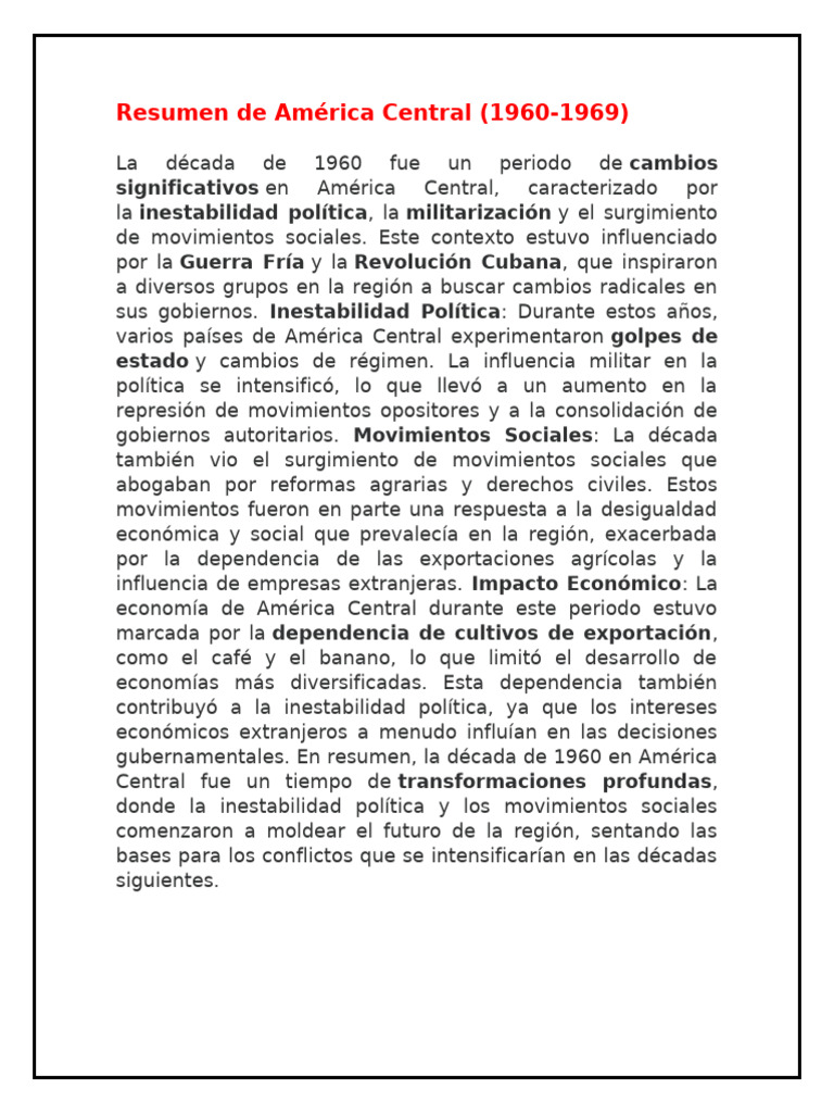Resumen de América Central | PDF | Historia