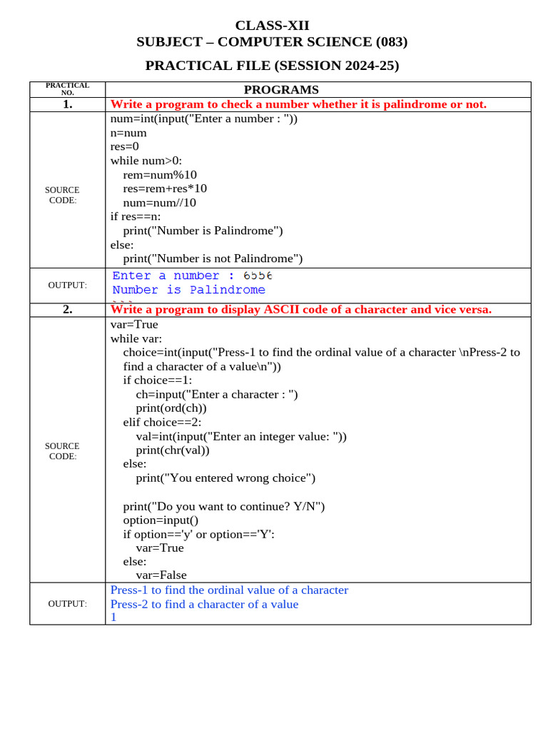 Solution of Practicals Class Xii Comp. Sci. 083 2022 23 | PDF | Databases | Software Engineering