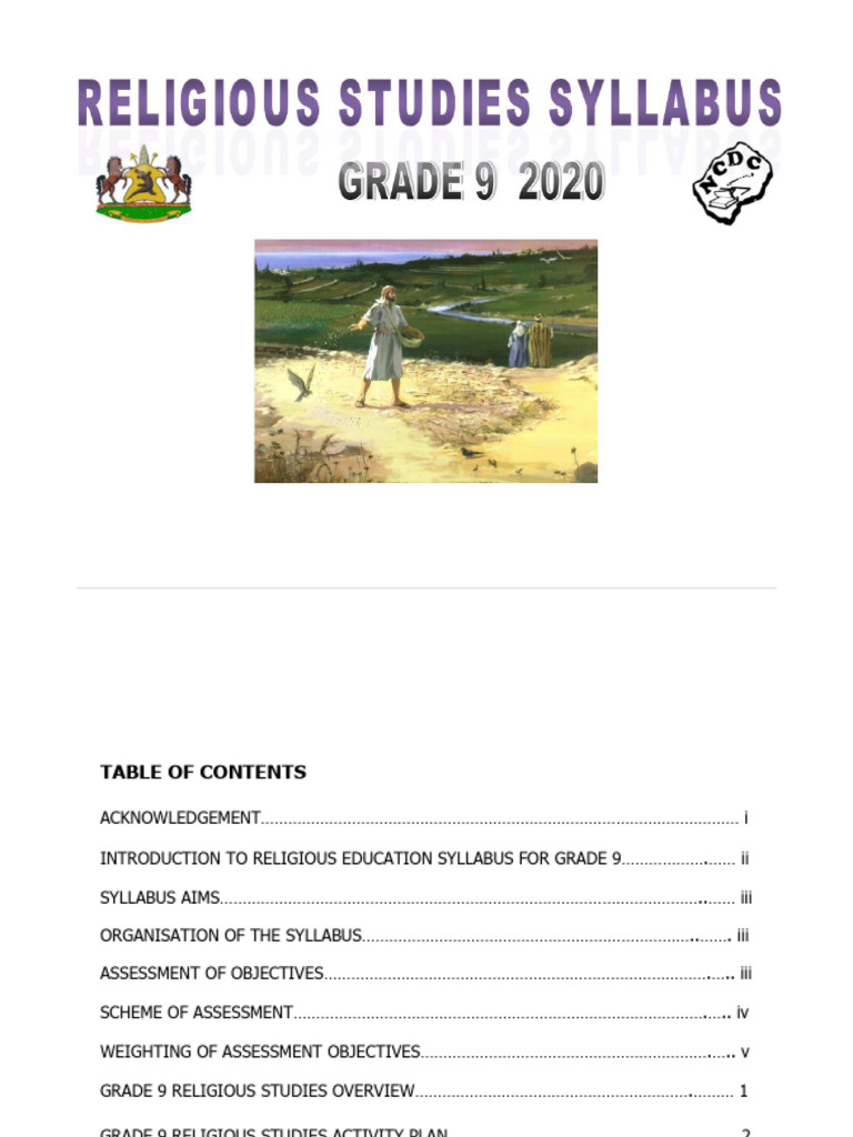 Grade 9 Religious Education Syllabus | PDF | Parables Of Jesus | Learning