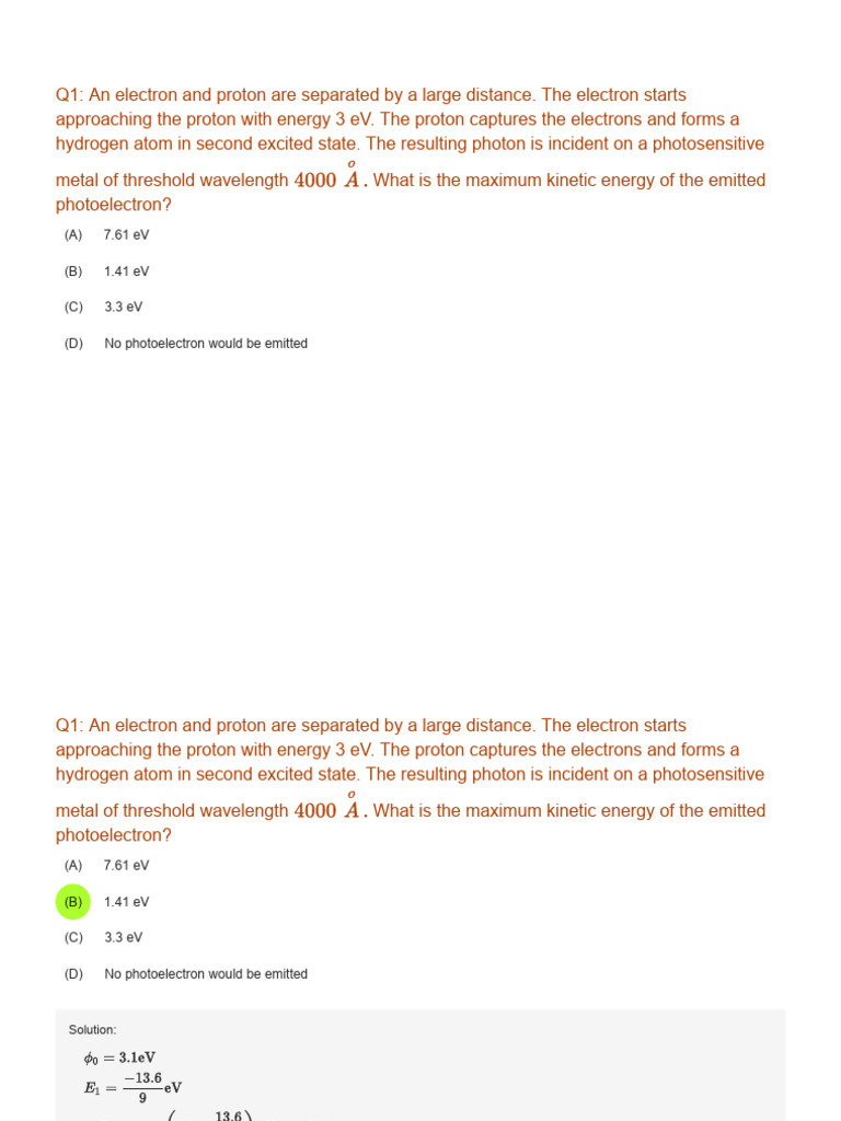 JEE Main 2021 Question Paper Solutions for 27 July Shift 2 | PDF | Zero ...