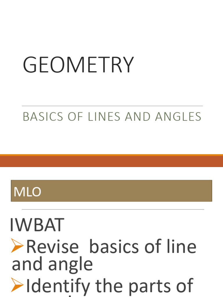 Geometry: Lines and Angles Basics | PDF | Computers