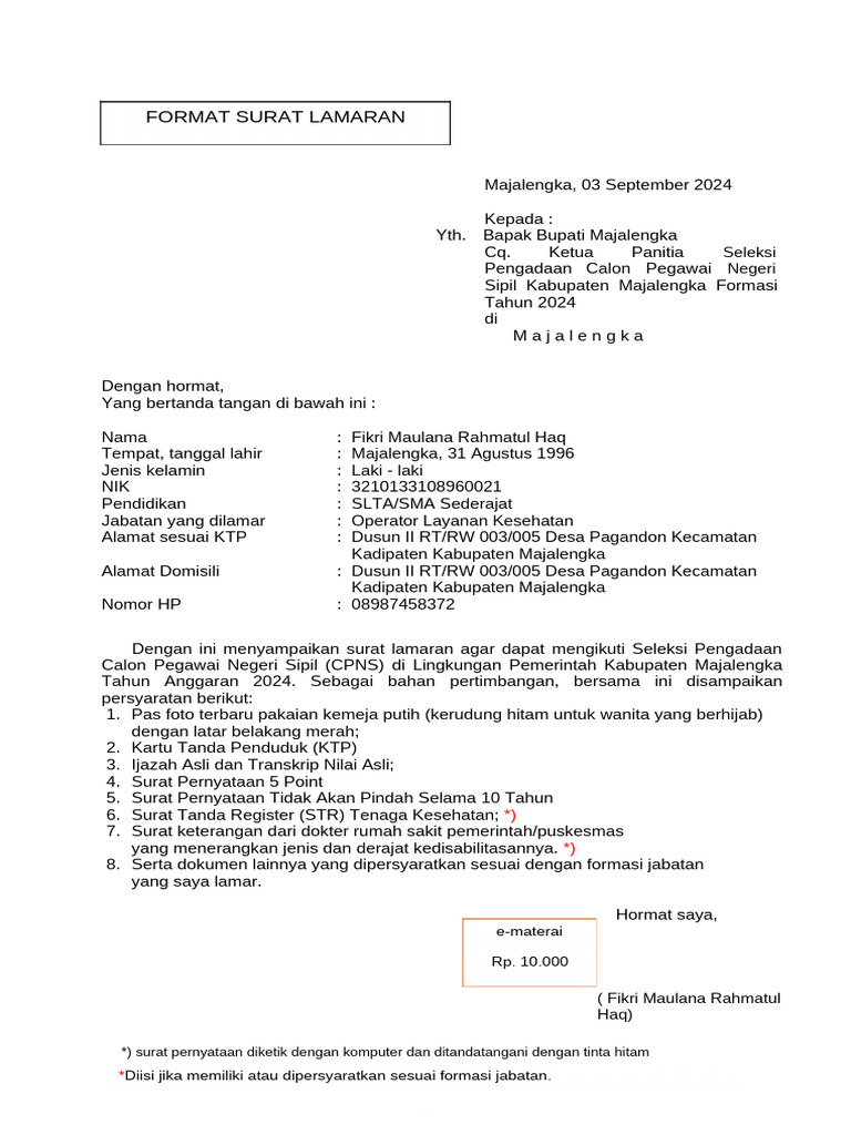 Contoh Format Surat | PDF