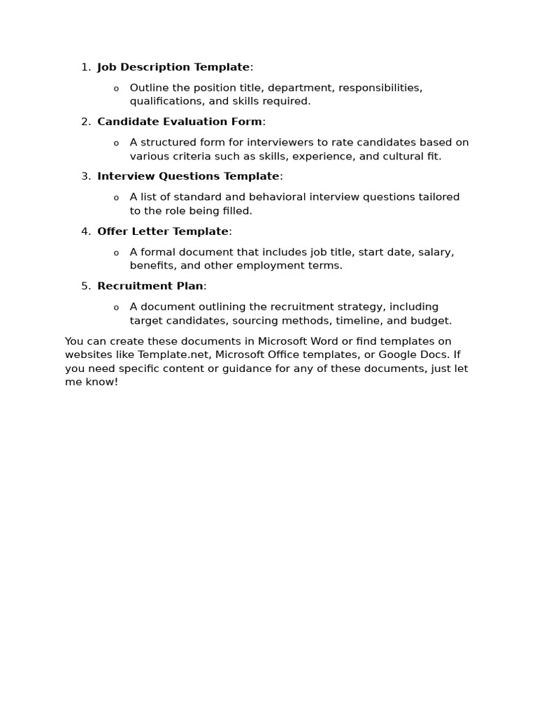 Job Description Template | PDF