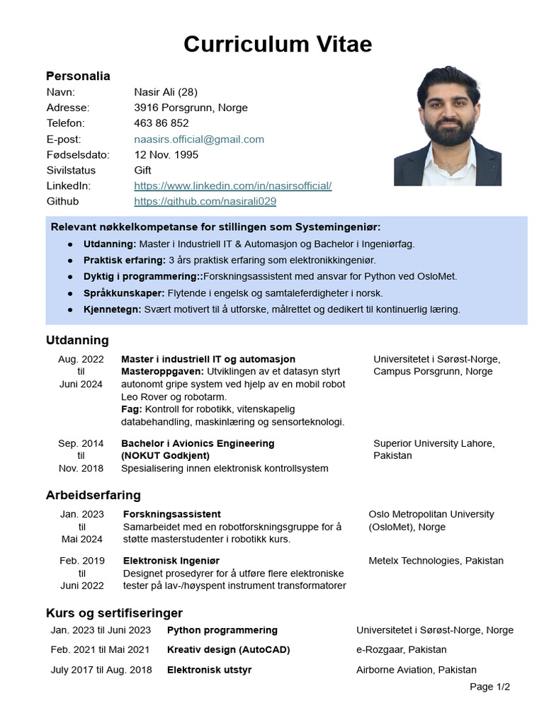 CV - Sysint AS | PDF