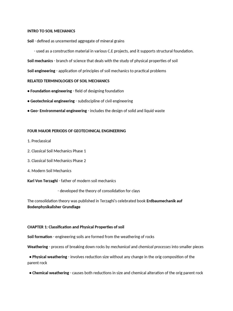 GEOTECH-terms-chapter-1-4 | PDF | Rock (Geology) | Silt