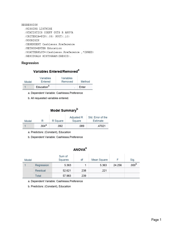Education and Preference | PDF | Errors And Residuals | Regression Analysis