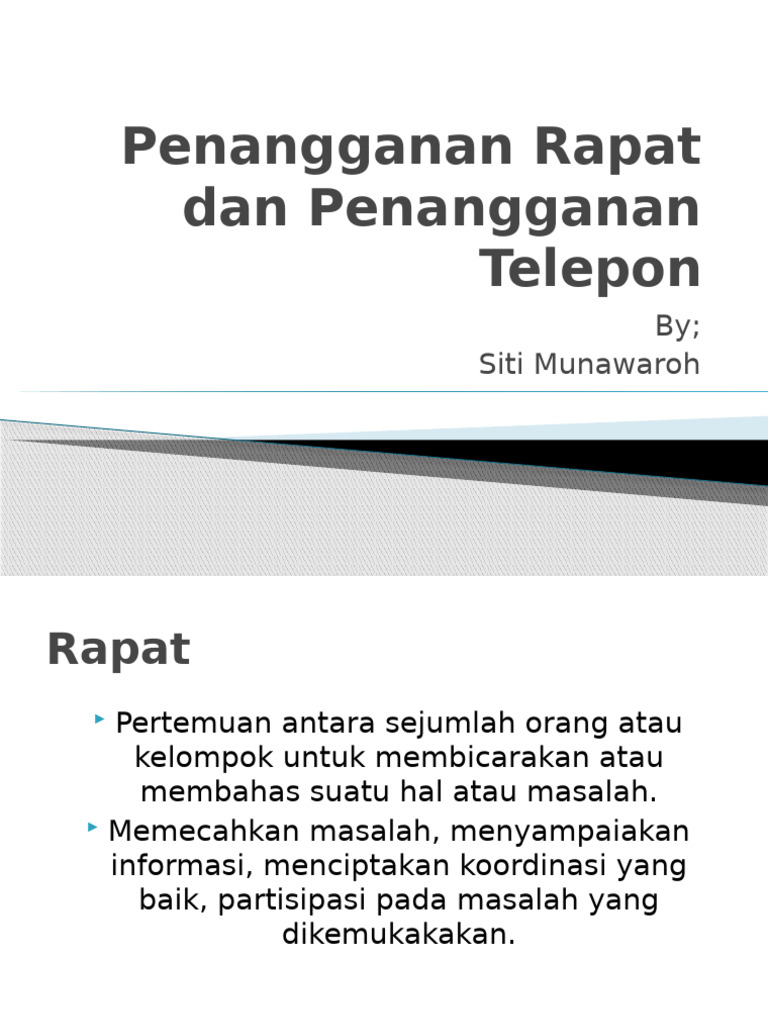 BAB 4 Penangganan Rapat dan Penangganan Telepon | PDF