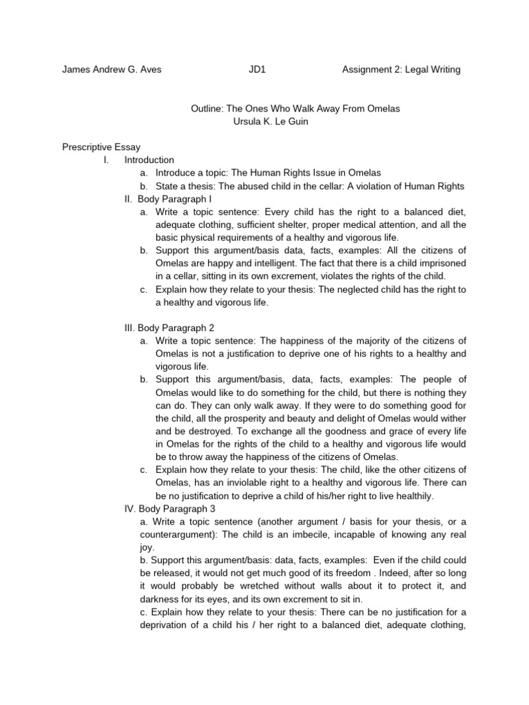 Human Rights in Omelas: A Critical Analysis | PDF