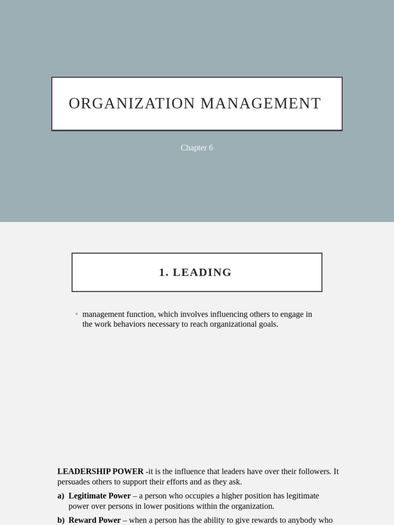 Chapter 6 LEADING Directing | PDF | Leadership | Motivational