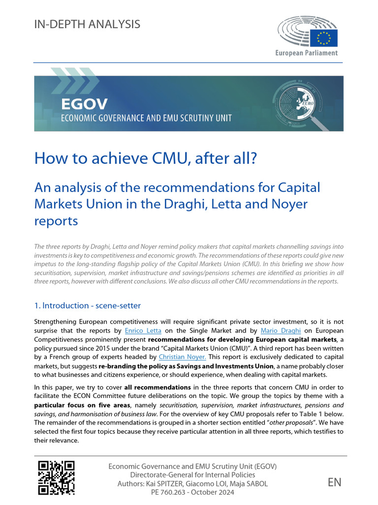 How To Achieve CMU, After All? | PDF | Basel Iii | Securitization