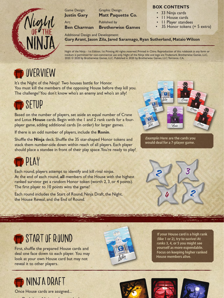 Night of The Ninja Rulebook | PDF | Japanese People | Mercenary