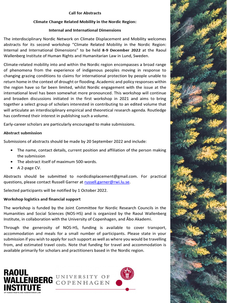 Call For Abstracts 2022 Workshop | PDF | Travel | Science & Mathematics