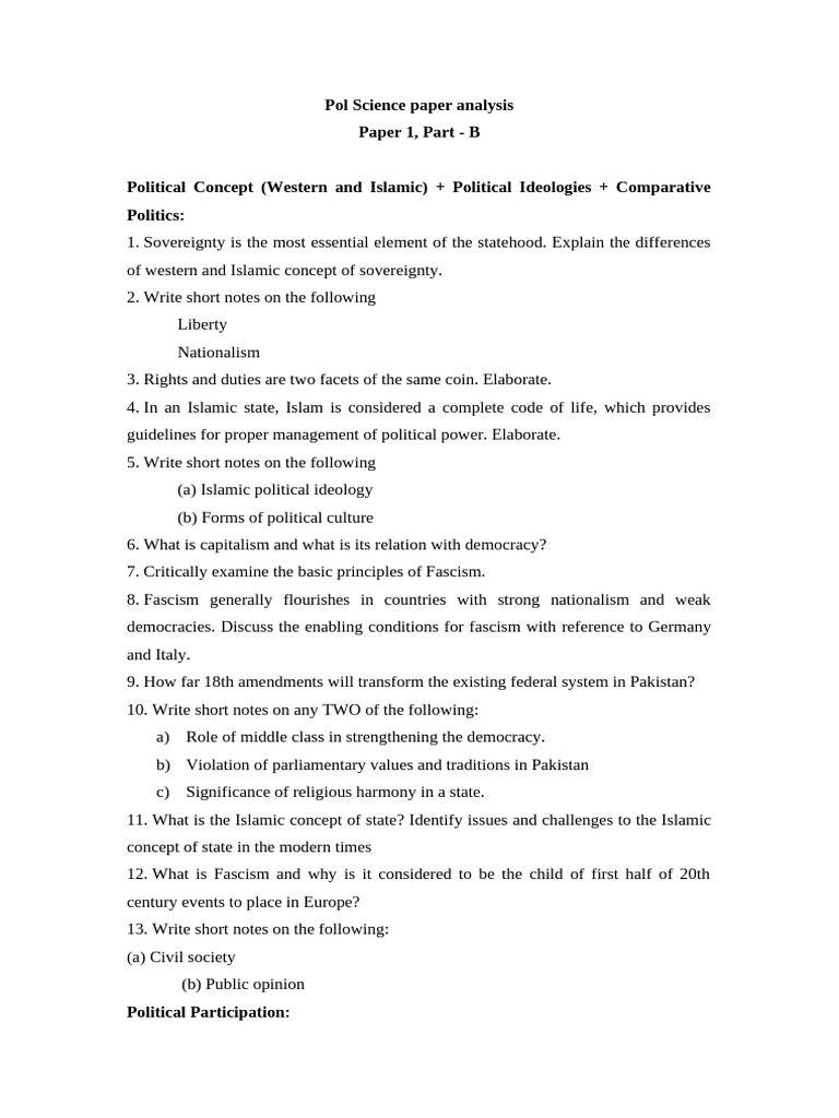 Pol Science Paper Analysis | PDF | Two Nation Theory | Muhammad Ali Jinnah