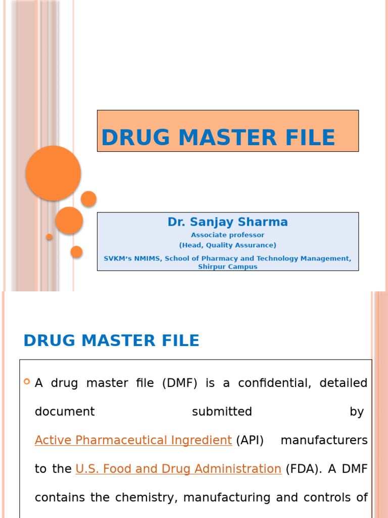 DMF | PDF | Food And Drug Administration | Health Care