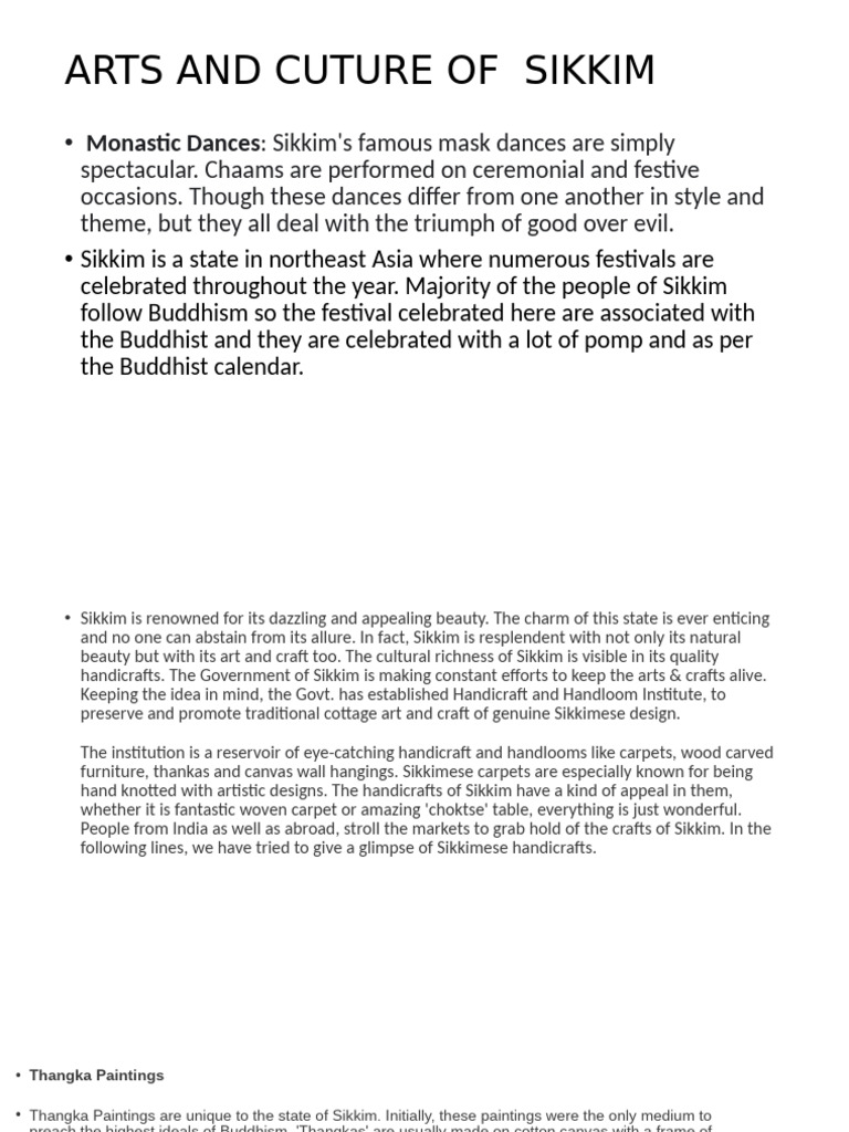 Arts and Cuture of Sikkim | PDF | Art