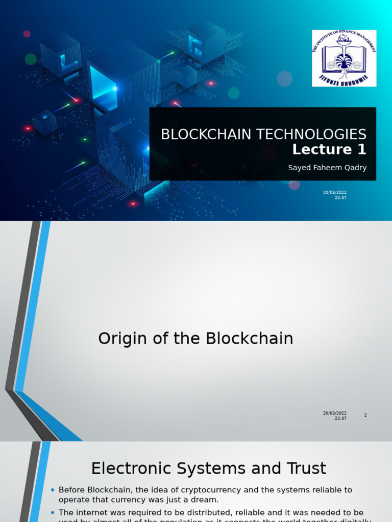 Lecture 1 - Description of Blockchain | PDF | Key (Cryptography) | Public Key Cryptography