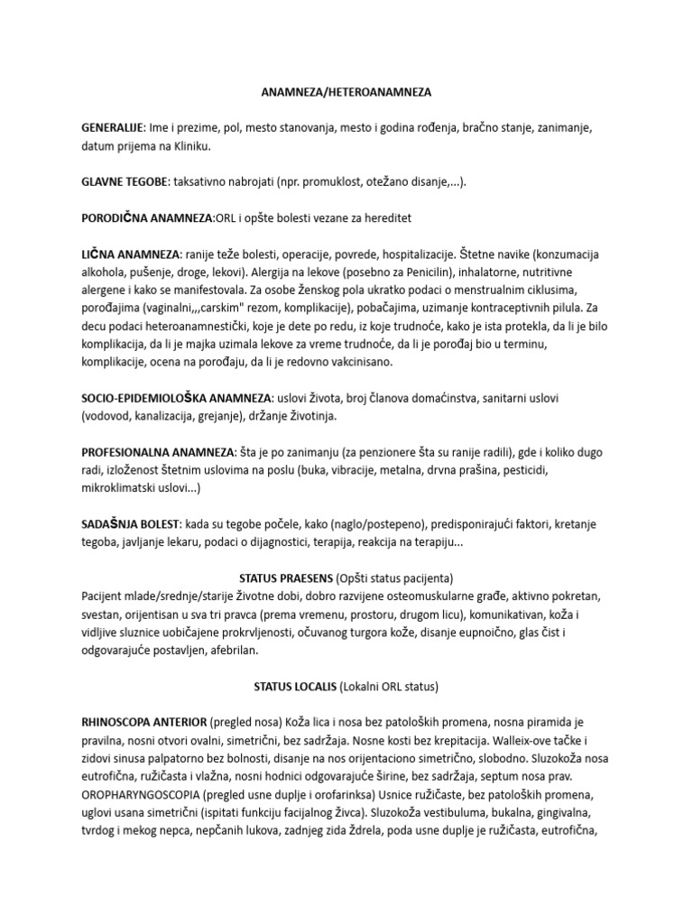 Anamneza Heteroanamneza | PDF