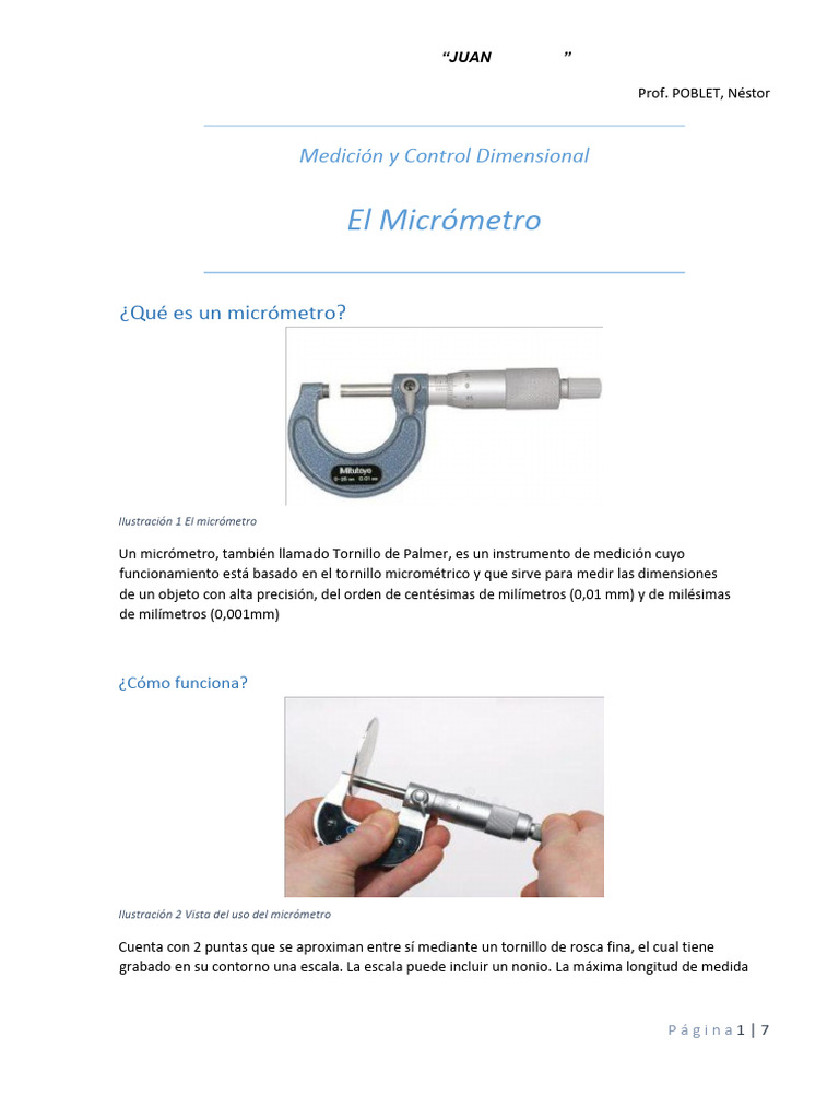 TP Micrometro | PDF | Longitud