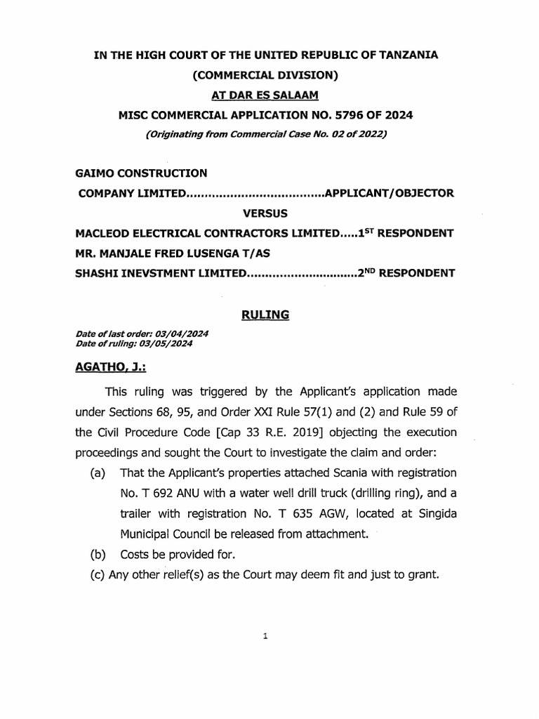 Gaimo Construction Co LTD Vs Macleod Electrical Contractors LTD Another ...