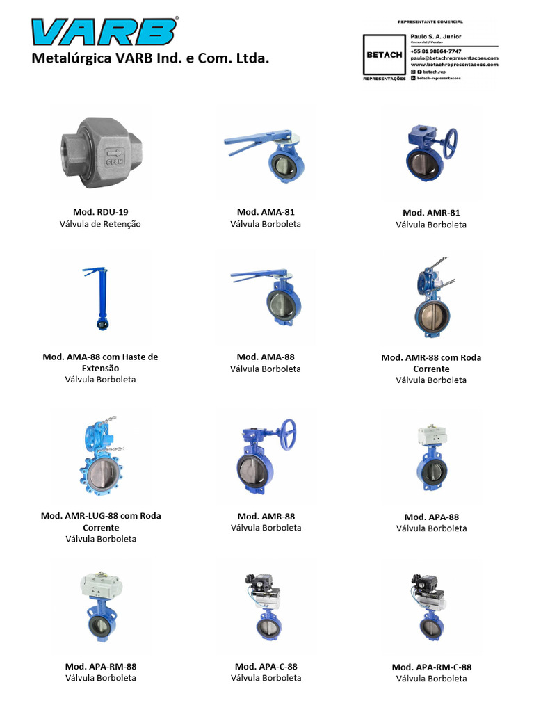 Varb Metalurgica - Betach - Valvulas Tipo Borboleta | PDF