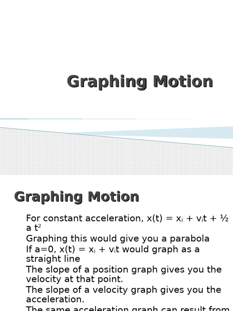 Ch2b Graphing Motion | PDF | Acceleration | Velocity