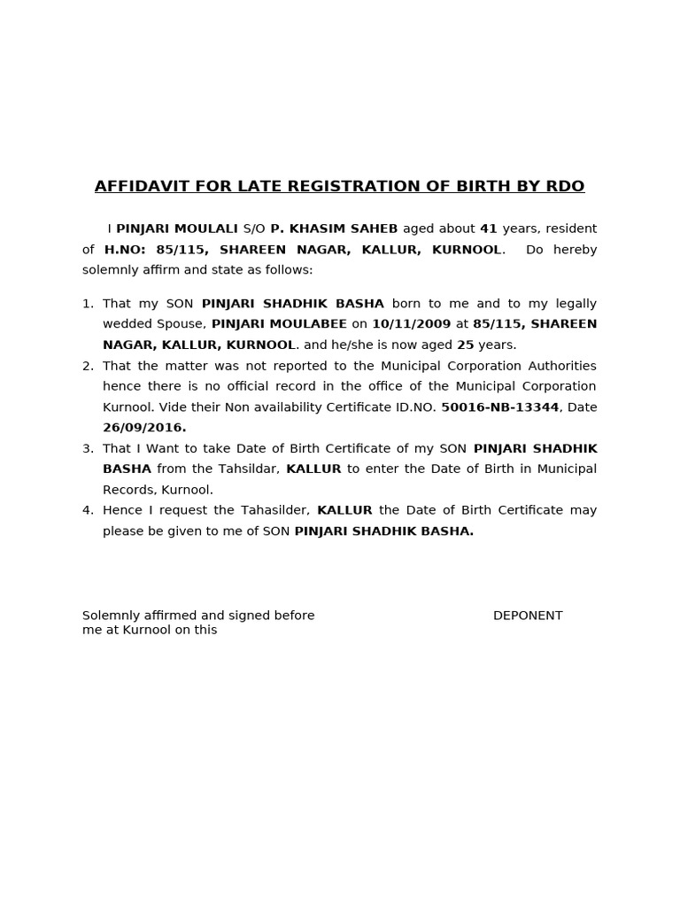 Birth Rdo | PDF | Law