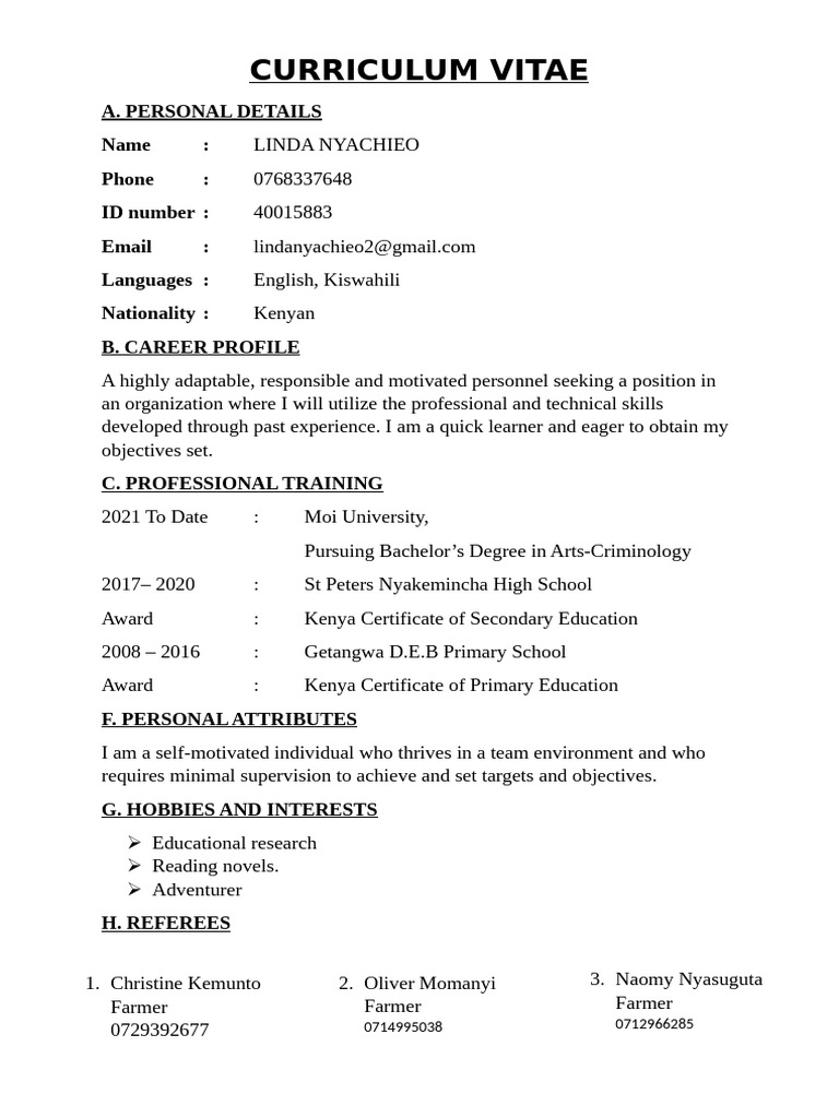 CURRICULUM Linda | PDF