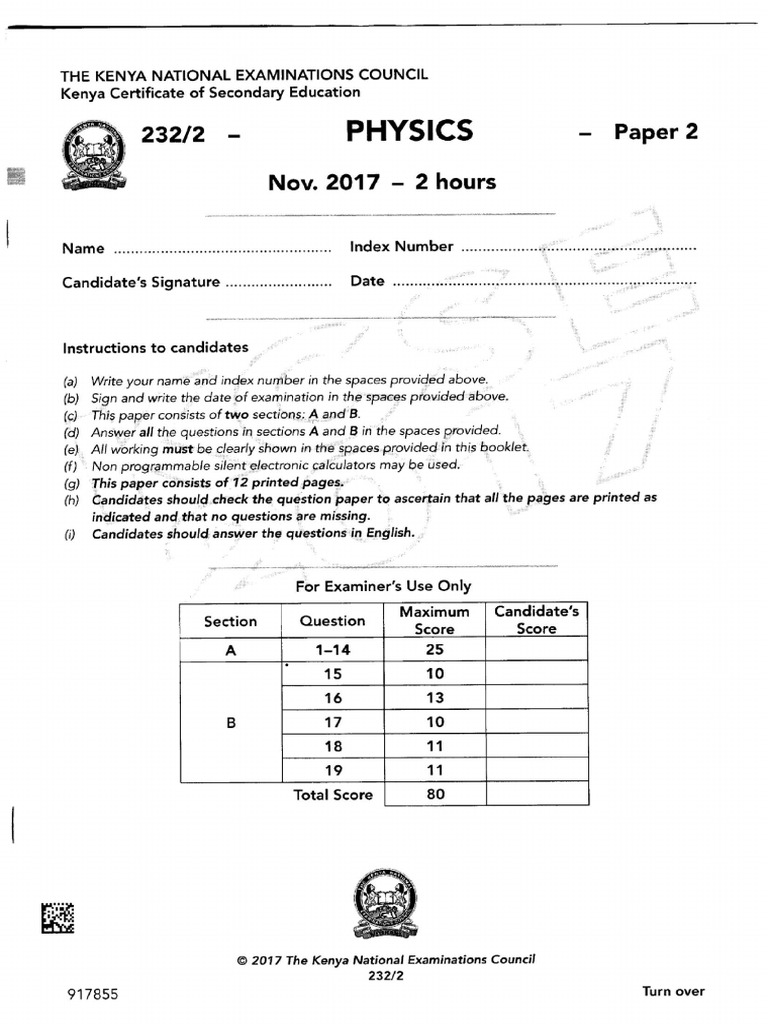 KCSE-2017-PHYSICS-PP2 | PDF KCSE-2017-PHYSICS-PP2 | PDF