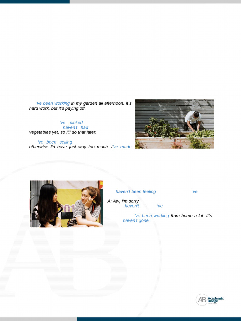 2 Grammar in Context Present Perfect Vs Present Perfect Continuous UP ...