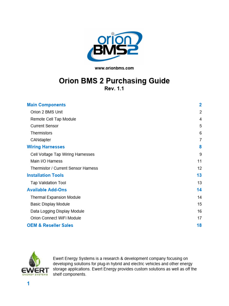 Orion BMS 2 Wiring and Components Guide | PDF | Electrical Connector ...