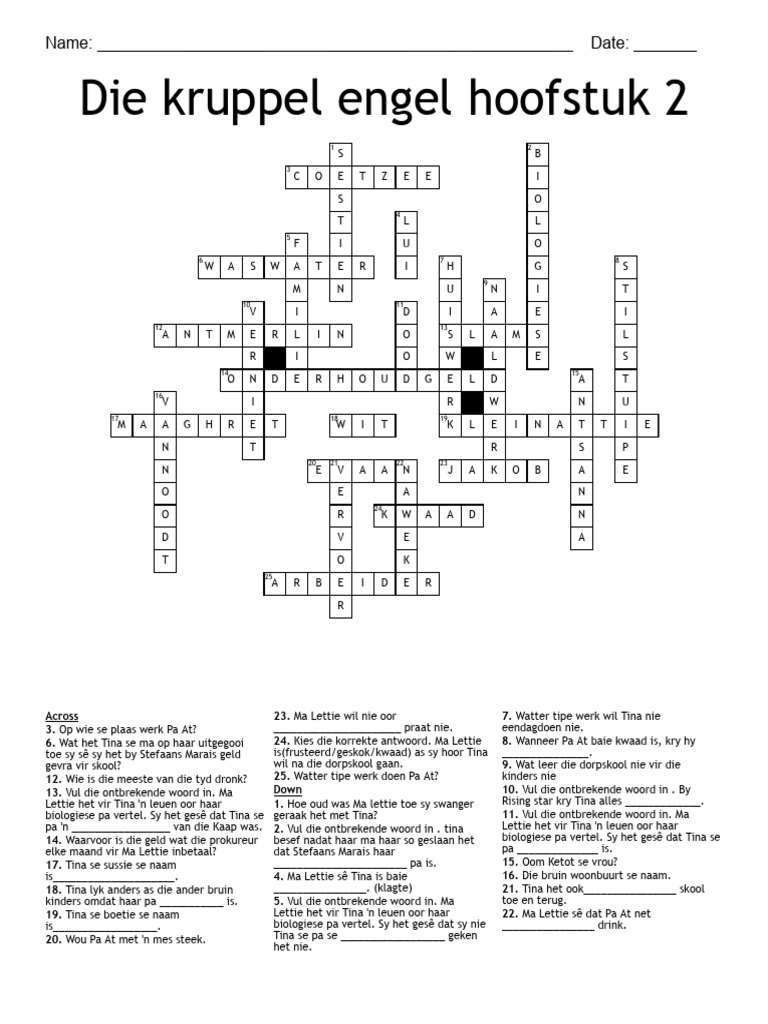 Die Kruppel Engel Hoofstuk 2 Answer Key Dd62a 6162fdf1 | PDF