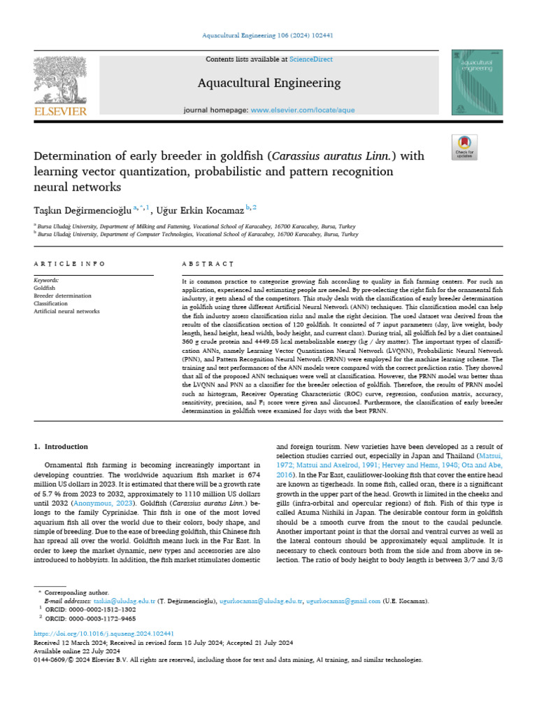 Taskin 2024 | PDF | Artificial Neural Network | Mean Squared Error