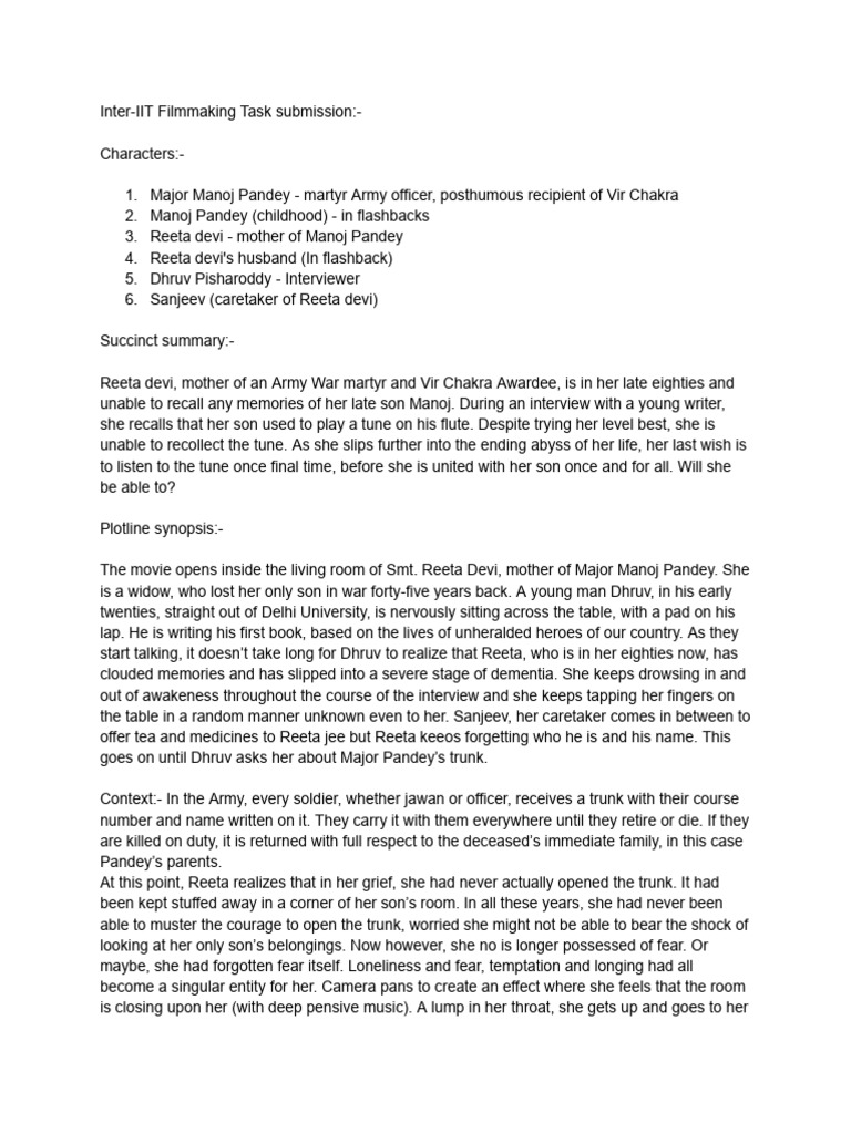 Agrim 21MF3FP41 Filmmaking Task | PDF