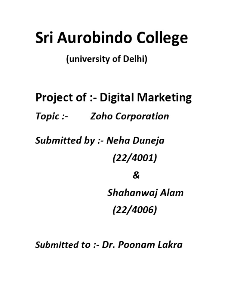 Zoho Corporation Pdf Advertising Online Advertising