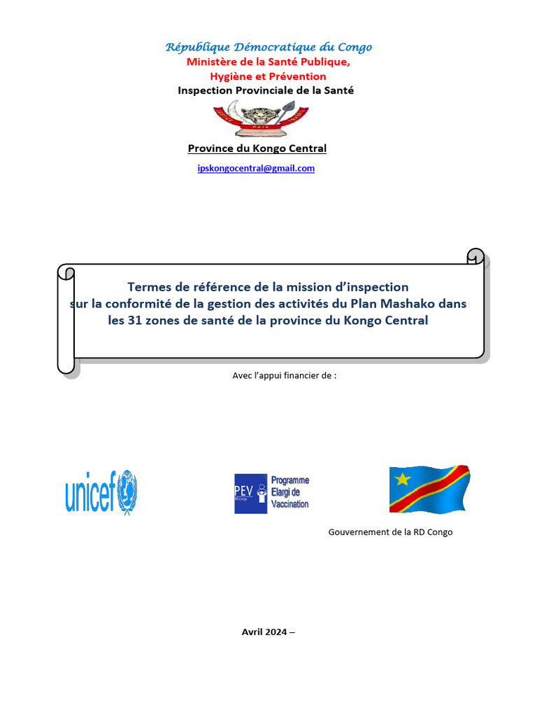 TDR Mission Inspection Sur La Conformité Dans Le Gestion Des Activités ...