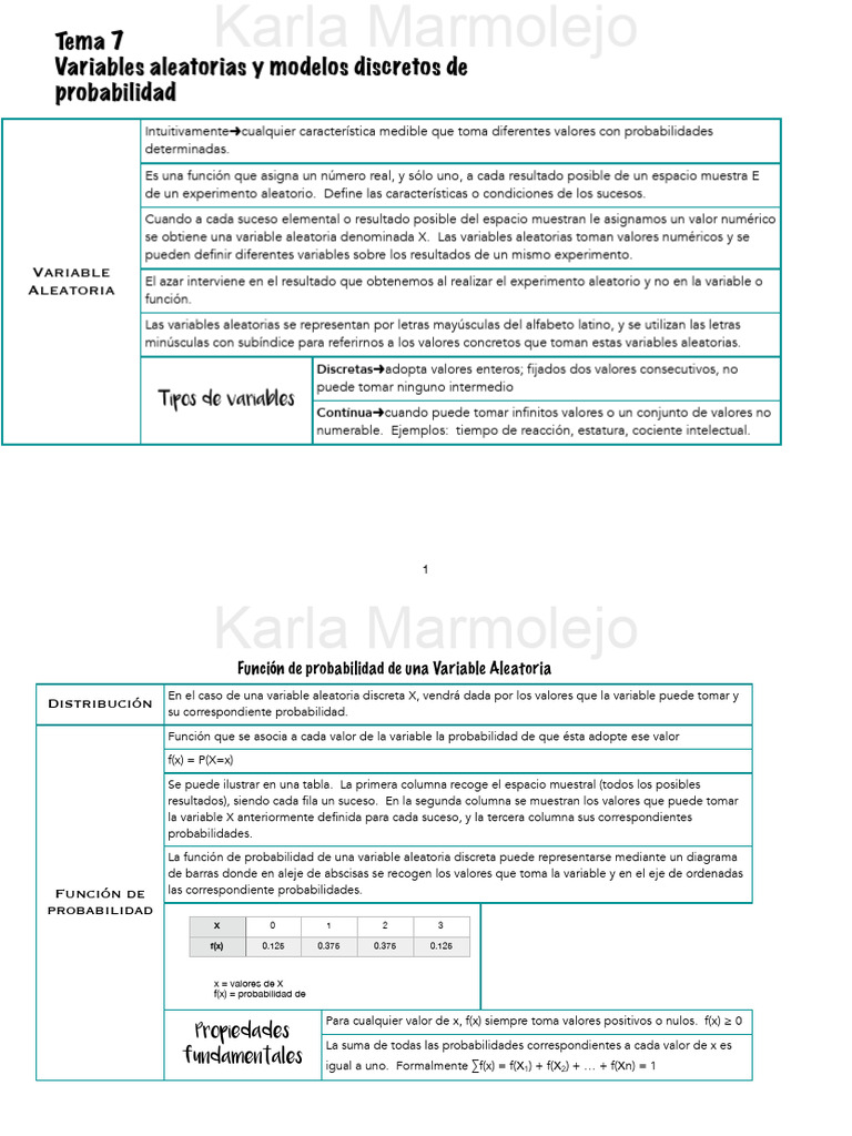 tema_7 | PDF | Variable aleatoria | Teoría de probabilidad