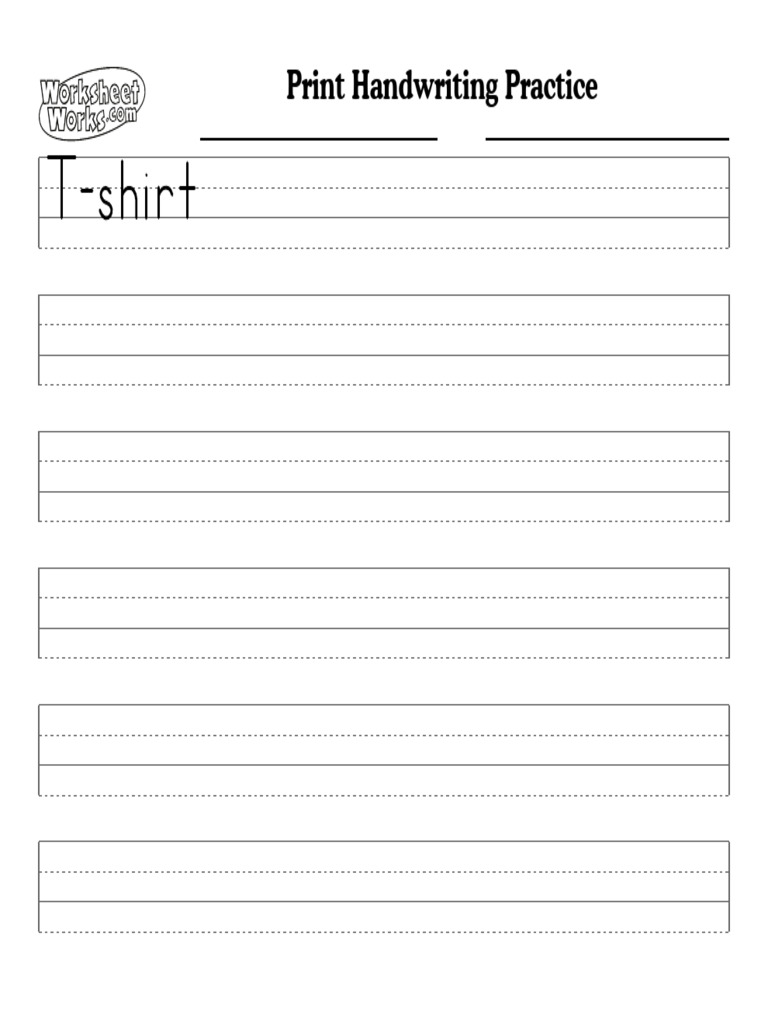 WorksheetWorks Print Handwriting Practice 1 | PDF WorksheetWorks Print Handwriting Practice 1 | PDF