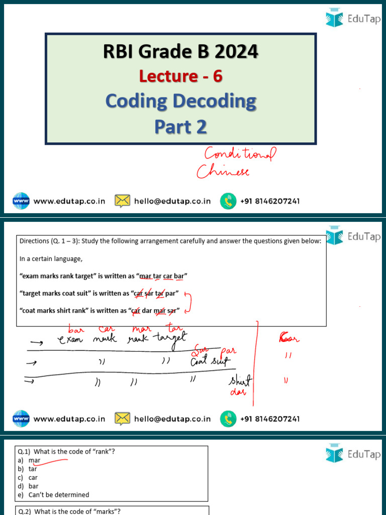 Lecture 6 Coding Decoding Part 2 Pdf Alphabet Consonant