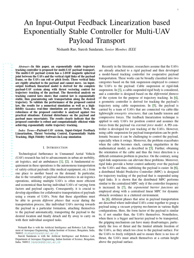 Four Uav Dynamics | PDF | Control Theory | Unmanned Aerial Vehicle